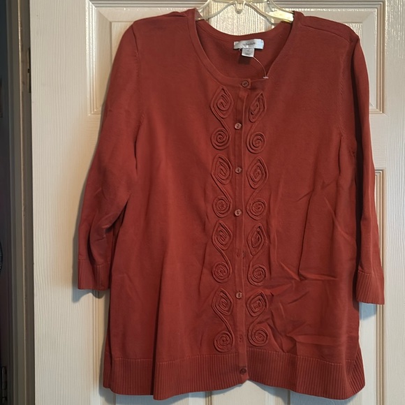 CJ Banks | Sweaters | Rust Colored Cardigan Sweater Size X | Poshmark